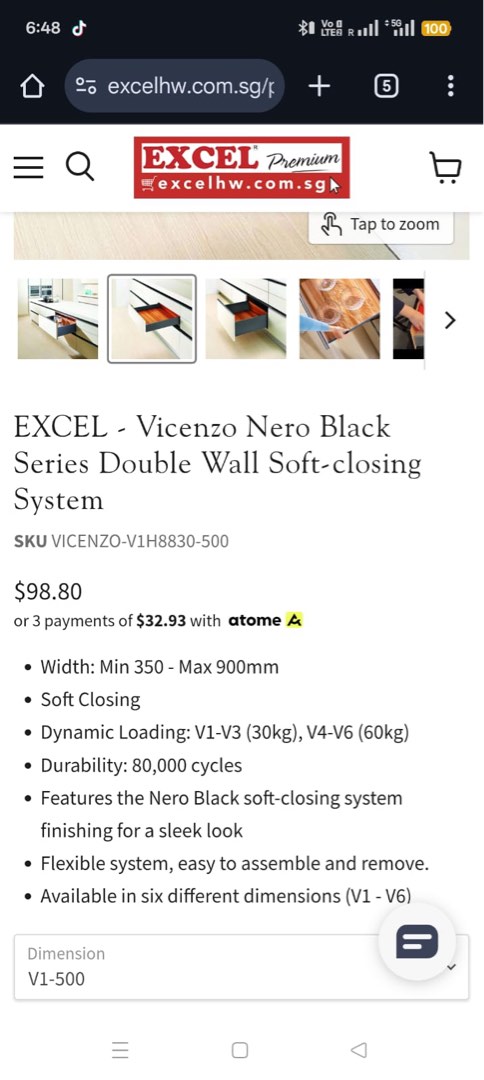 EXCEL drawer runners, Furniture & Home Living, Home Improvement ...