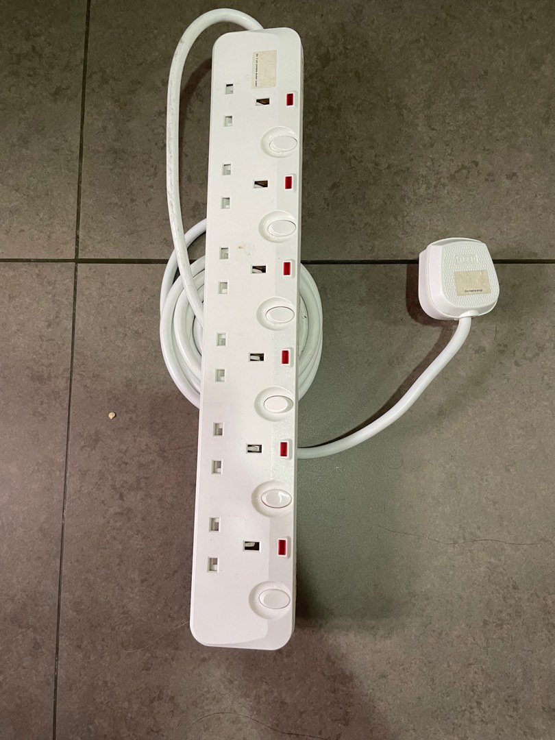 Extension Board 6 plug, TV & Home Appliances, Electrical, Adaptors ...