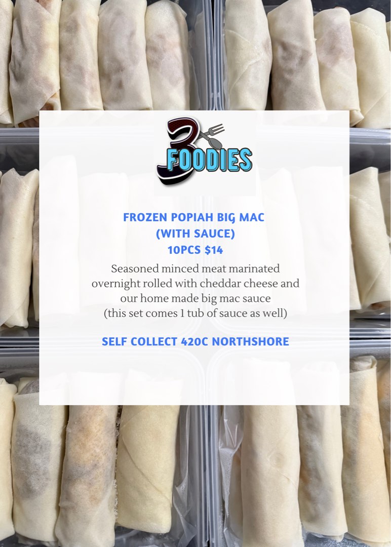 HALAL FROZEN Popiah Big Mac with sauce, Food & Drinks, Homemade Bakes ...