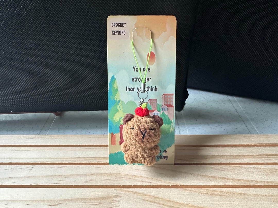 Handmade Amigurumi Cute We Capybara Crochet handphone hanger keychain ...