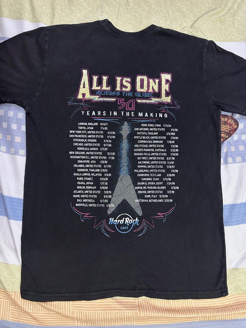 HARD ROCK WORLD TOUR 50 YEARS, Men's Fashion, Tops & Sets, Tshirts ...