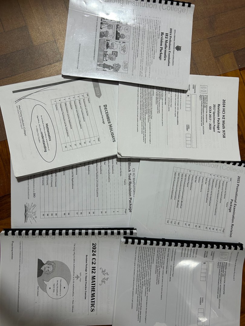90RP HCI Hwa Chong JC H2 Math Revision Package, Hobbies & Toys, Books ...