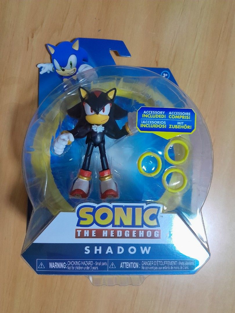Jakks Shadow the hedgehog 4 inch figure with 3 rings sonic MISB RARE ...