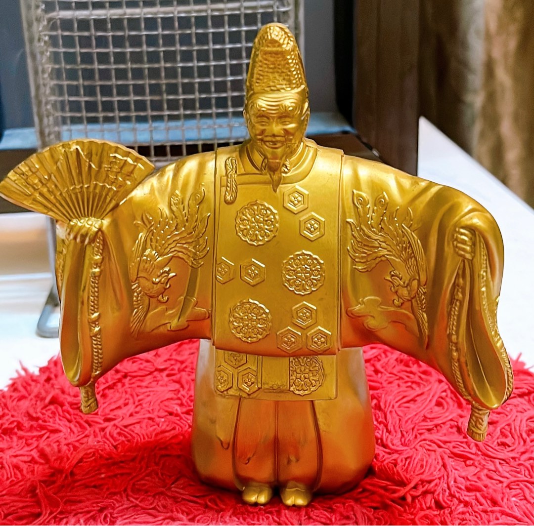 Japanese Okina Kabuki Noh Doll Kyogen Kagura Kimono Dancer Metal Statue ...