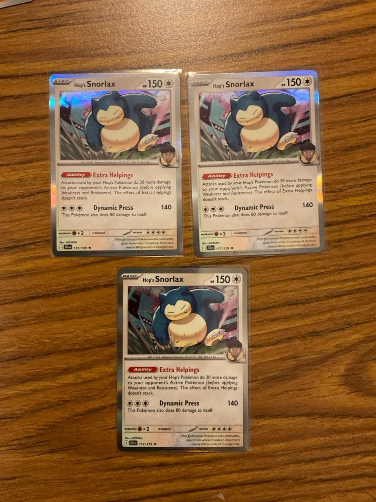Journey Together Hop’s Snorlax playable 117 TCG JTG Pokemon card ...
