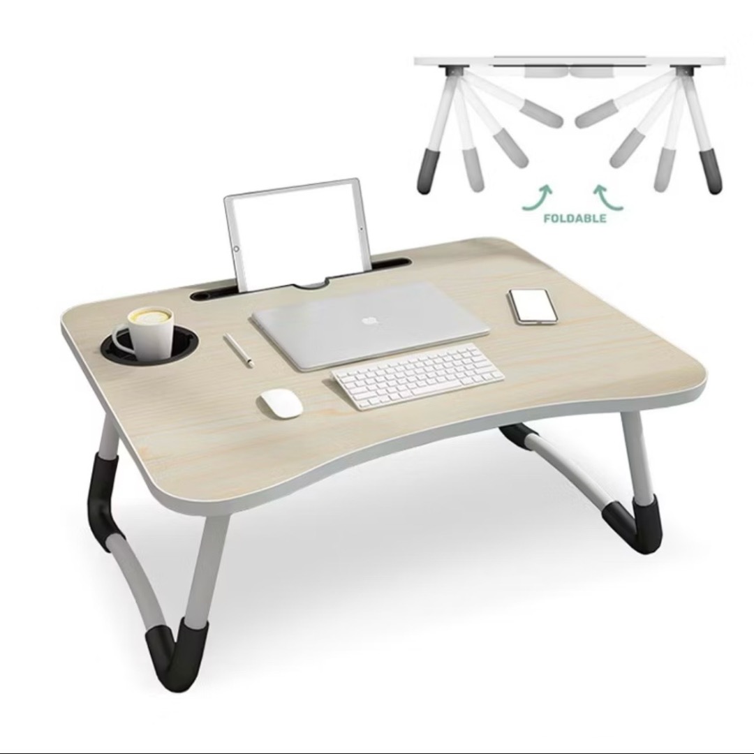 Laptop Table For Bed Use | Foldable Bed Table With Cup Holder ...