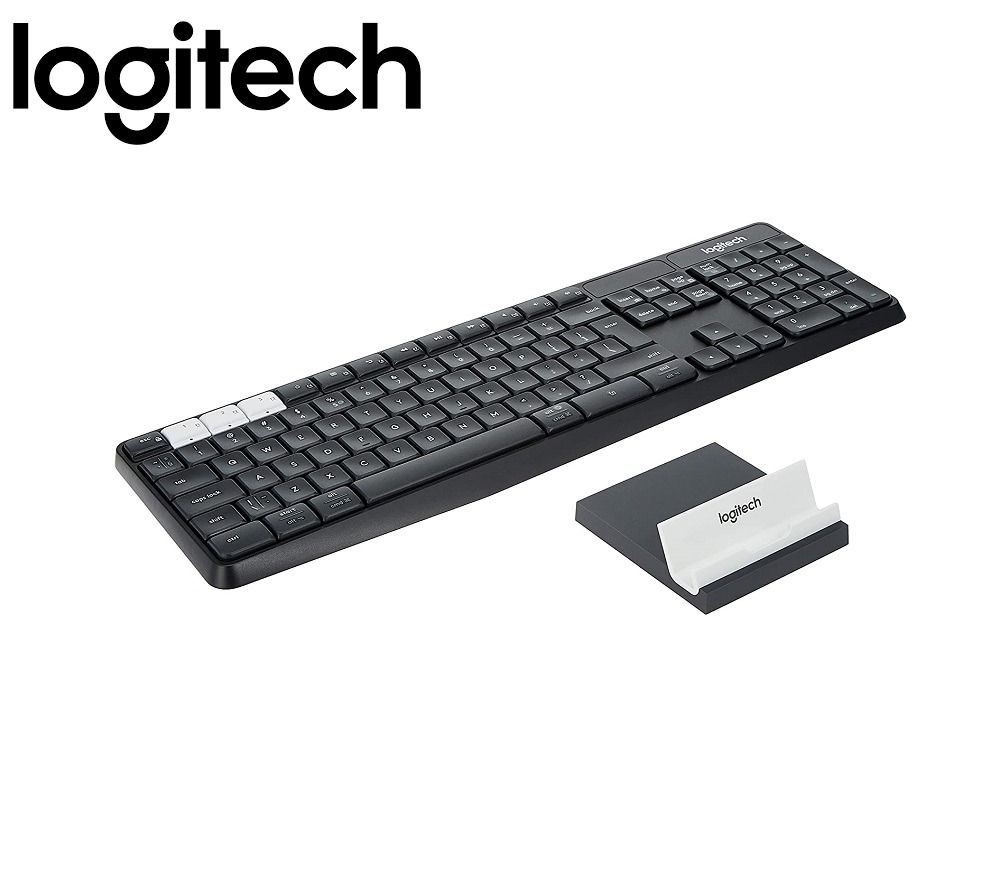 Logitech K375S Multi-Device Wireless Keyboard & Stand Combo (Black ...