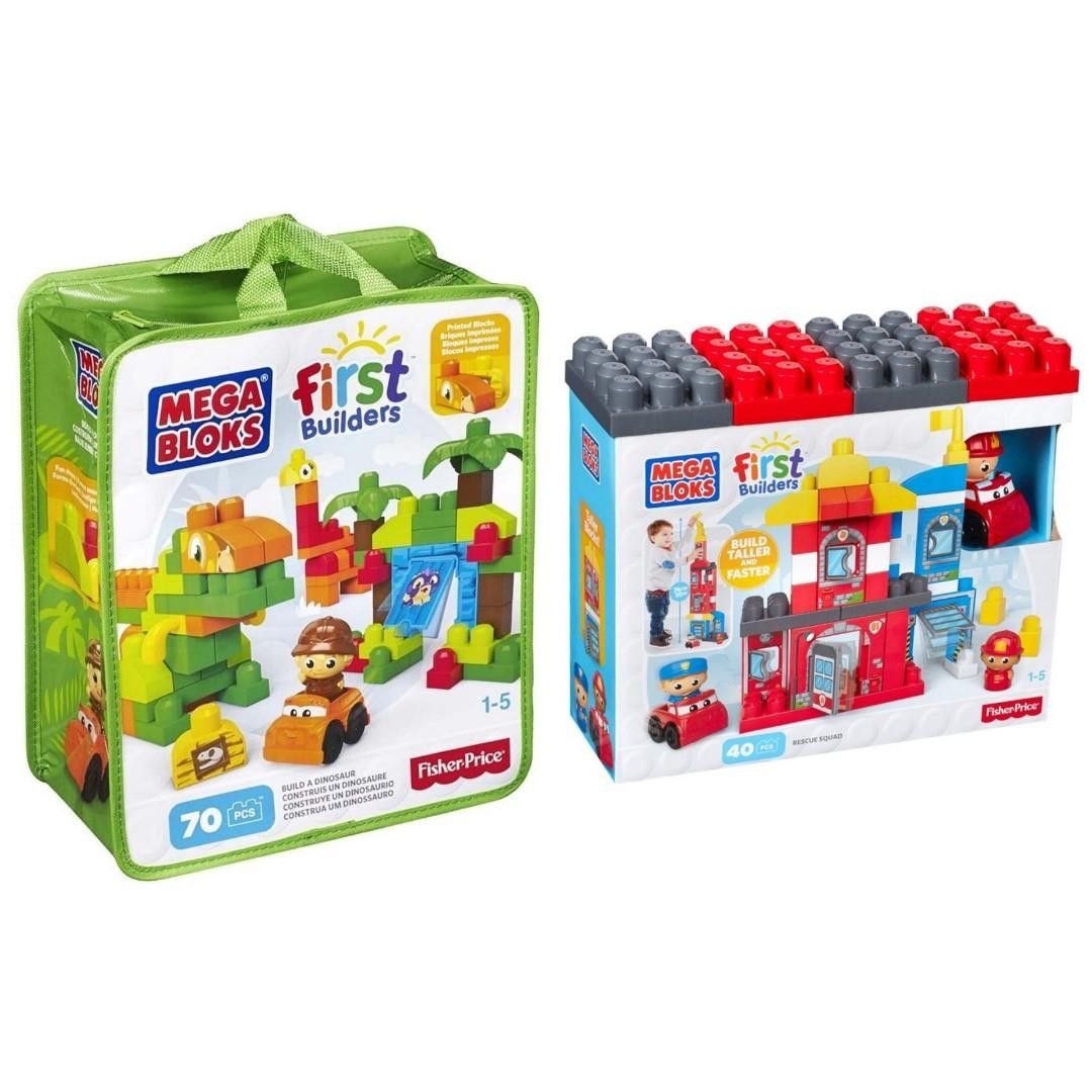 Mega Bloks First Builders Build A Dinosaur and Rescue Squad Building ...