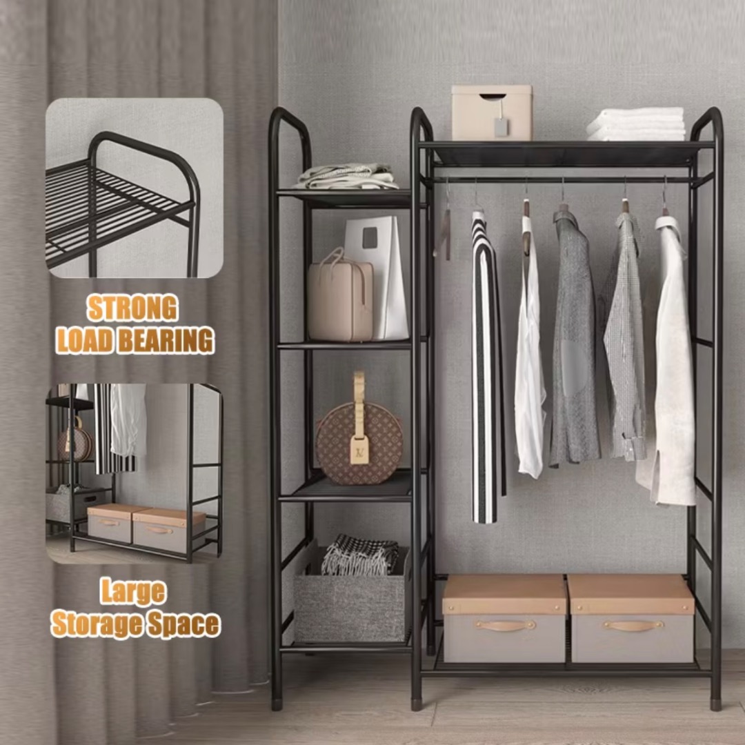 Metal Clothes Hanger Rack | Double Rail Clothes Drying Rack | Multi ...