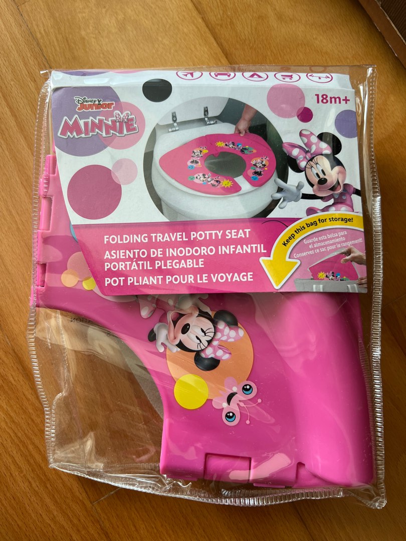 Minnie Mouse Folding Toilet Seat, 兒童＆孕婦用品, 洗澡及換尿片, 洗澡及換尿片 - 如廁學習 ...