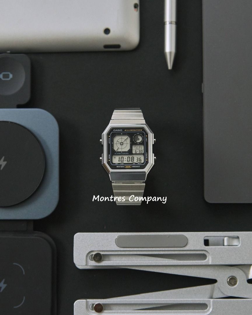 Montres Company 香港註冊公司 (32年老店) 卡西歐 CASIO 防水 不鏽鋼 不鏽鋼錶帶 自調式錶帶 A130 A130WE A130WE-1 A130WE-1A 復古 ...