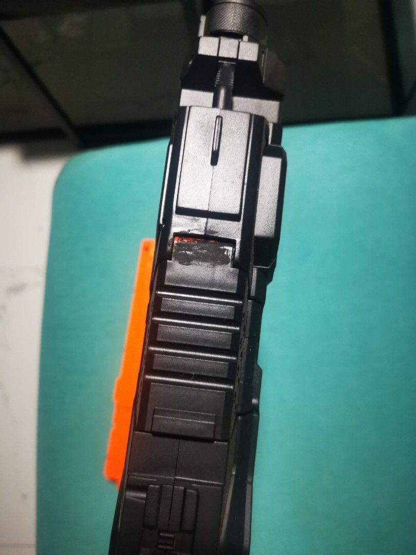 Nerf stryfe custom repainted matte black with additional extended ...
