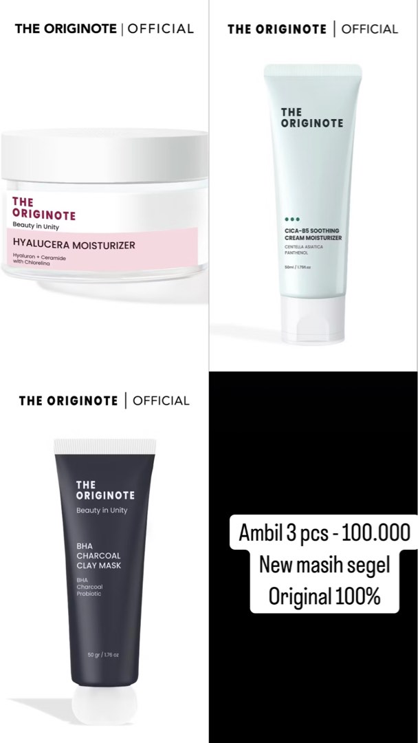 (NEW) set isi 3 the originote moisturizer hyalucera cica b5 soothing ...