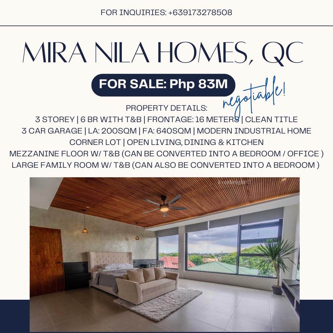 **one away** Mira Nila Homes, QC 6br Modern industrial home 3 storey ...