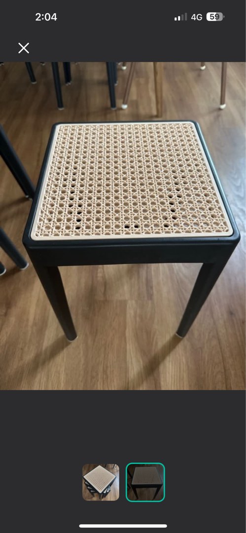 Plastic rattan stool / chair, Furniture & Home Living, Furniture ...