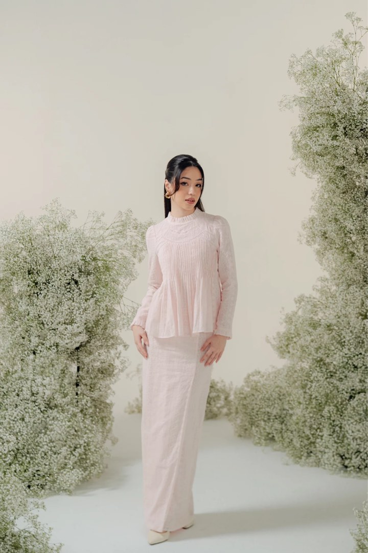 RENT Zora Designers Jannah Kurung in Baby Pink, Women's Fashion ...