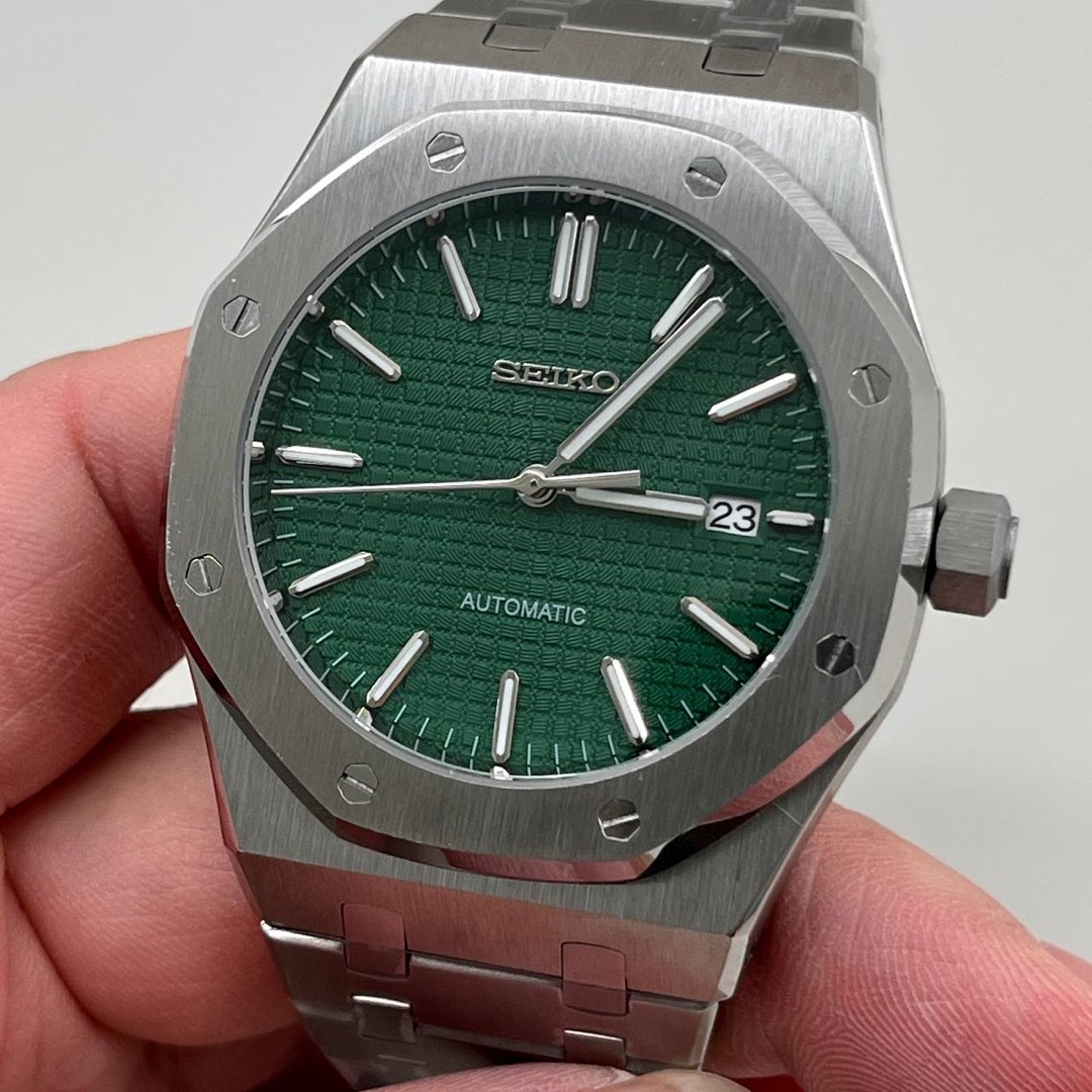 Seiko Royal Oak Mod Green Dial, Men's Fashion, Watches & Accessories ...