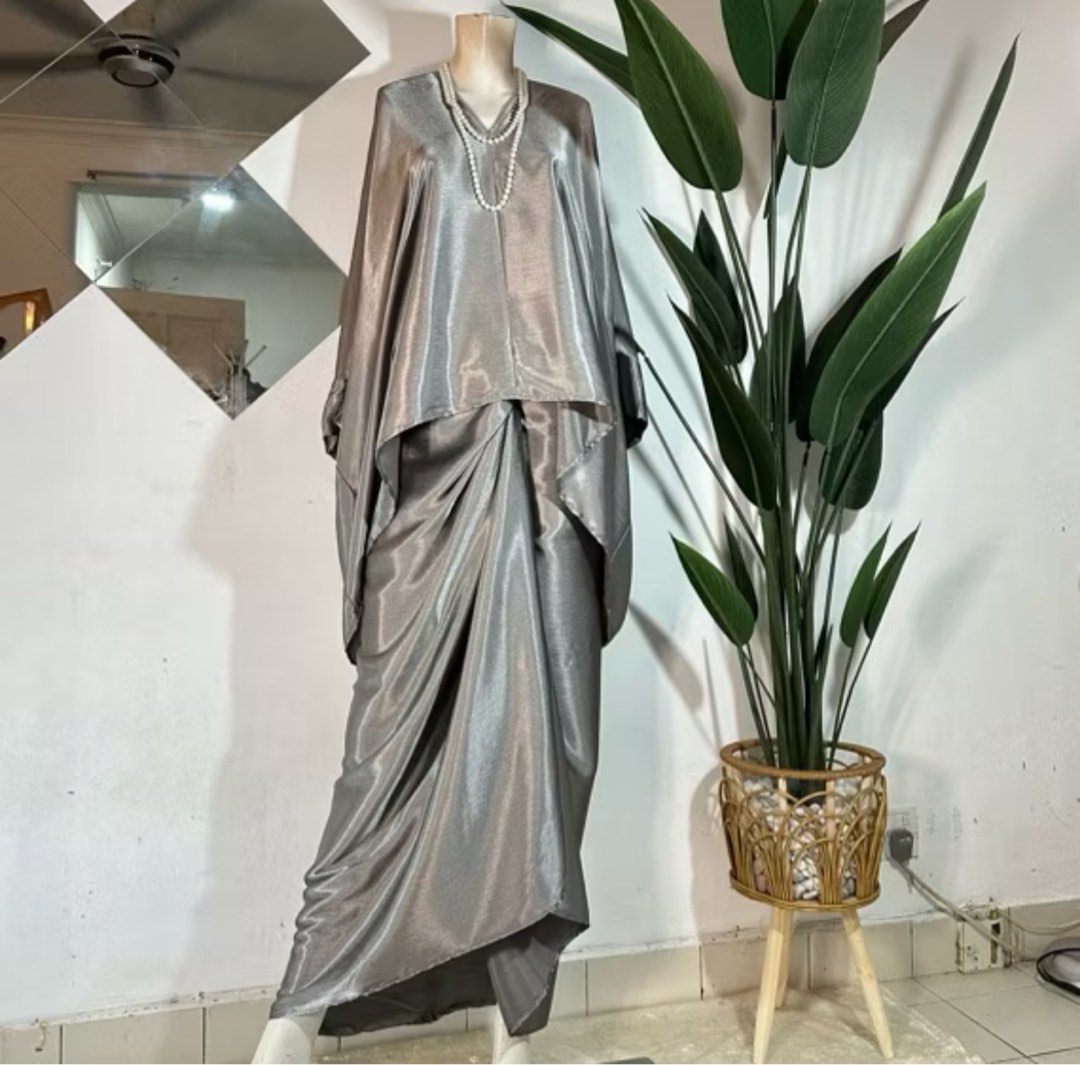 SEWA Kaftan Pario Grey, Women's Fashion, Muslimah Fashion, Kaftans ...