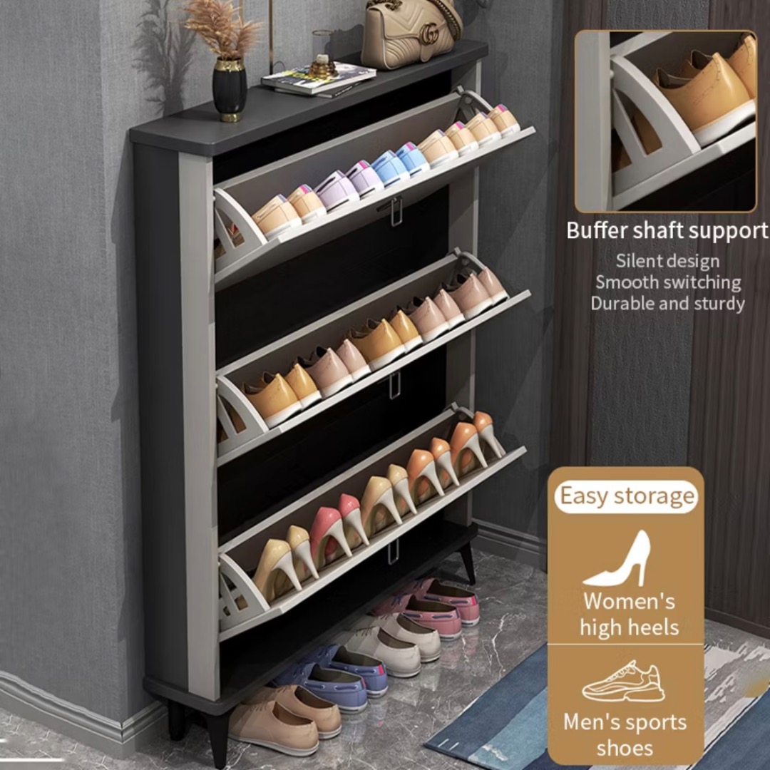 Slim Shoe Storage Cabinet | Modern Shoe Organizer Rack | Vertical Shoe ...