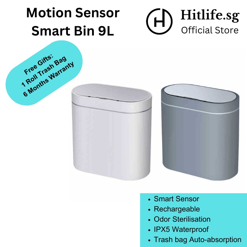 Smart Bin Motion Sensor 9L Odor Sterilisation Rechargeable Smart ...