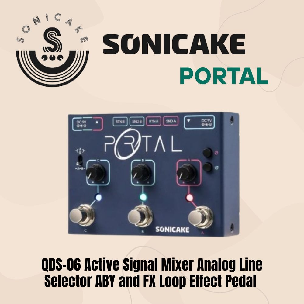 Sonicake QDS-06 Portal Active Signal Mixer Analog Line Selector ABY and FX Loop Effect Pedal ...