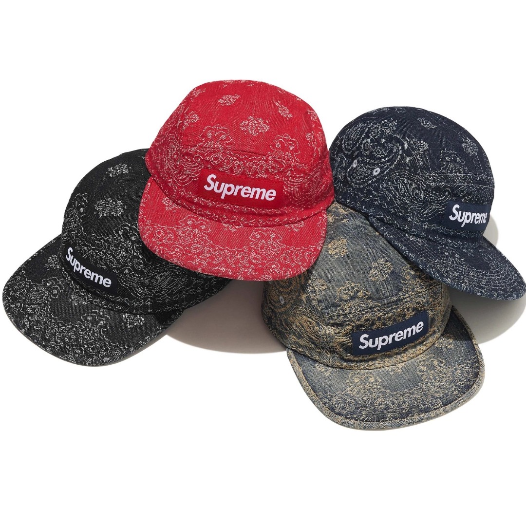 supreme bandana jacquard denim camp cap ss 25 week 7 New York (Mail ...