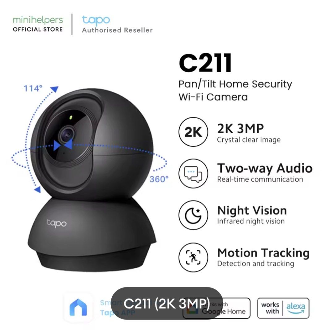 TP-LINK Tapo C211 | 360 Degree Home Security CCTV Wireless IP Camera ...