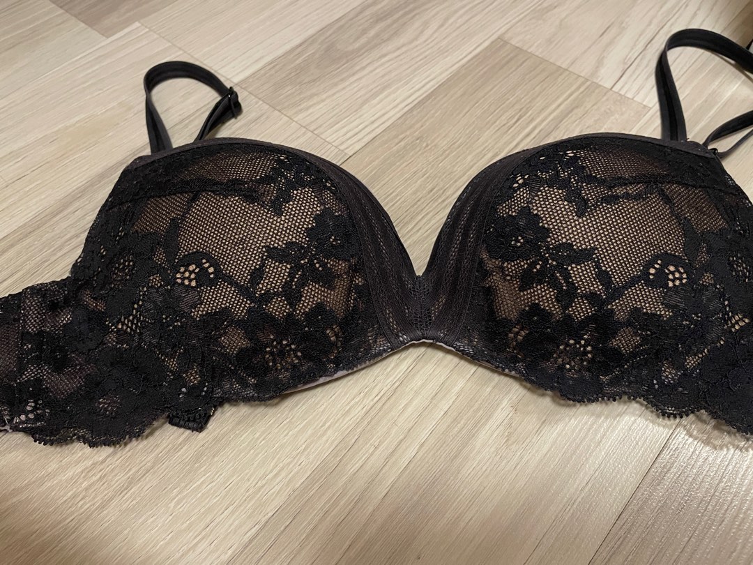 Triumph Black Lace Bra 32C/B, Women's Fashion, Tops, Other Tops on ...