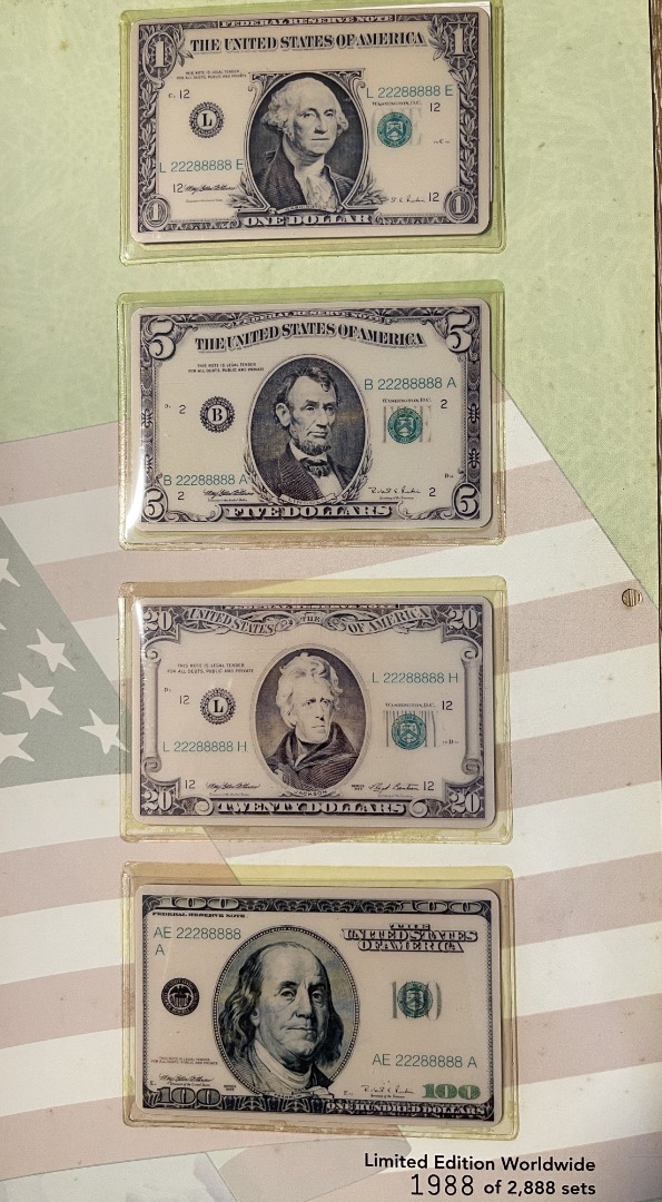 RARE! US Presidents Currency Collection – Commemorative Cashcards – Set ...