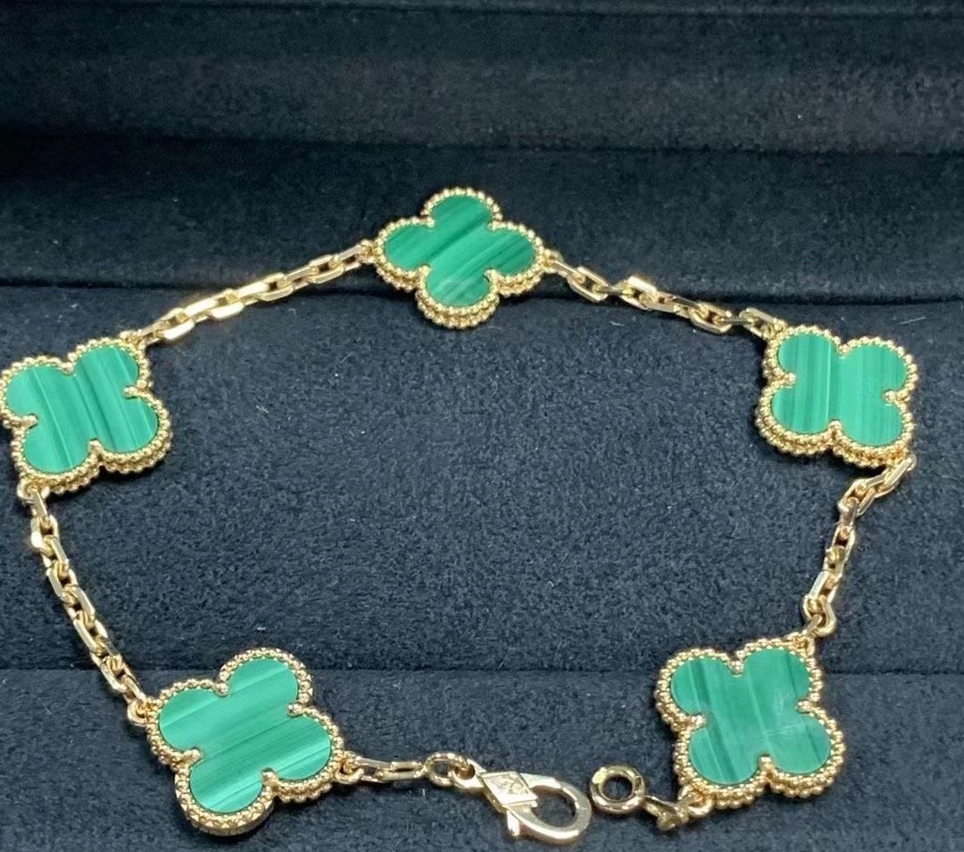 Van Cleef & Arpels Alhambra 4-Leaf Clover /5-Motif Necklace/Malachite ...