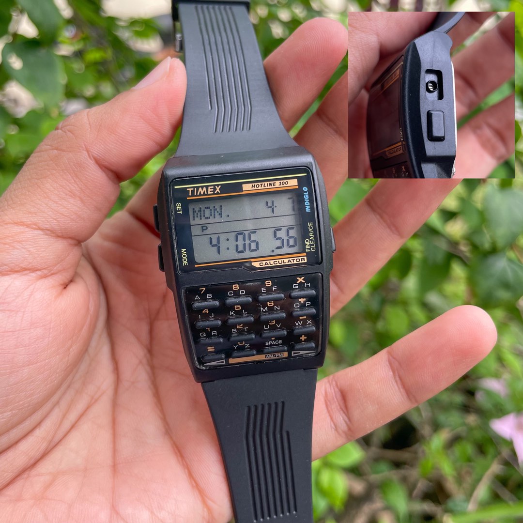 Vintage Timex Calculator HotLine 100, Men's Fashion, Watches ...