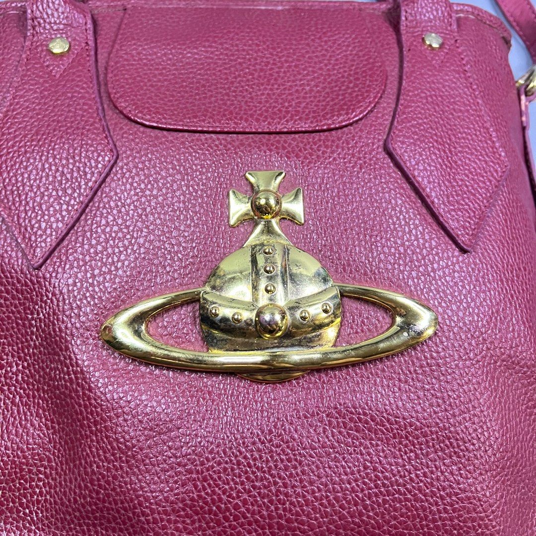 Vivienne Westwood - Big Orb 2-Way Leather Shoulder Bag Tote, Luxury ...