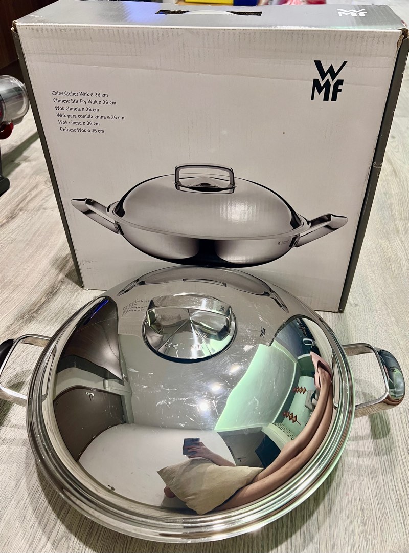 WMF stainless steel chinese WOK 36cm, Furniture & Home Living, Kitchenware & Tableware, Cookware ...