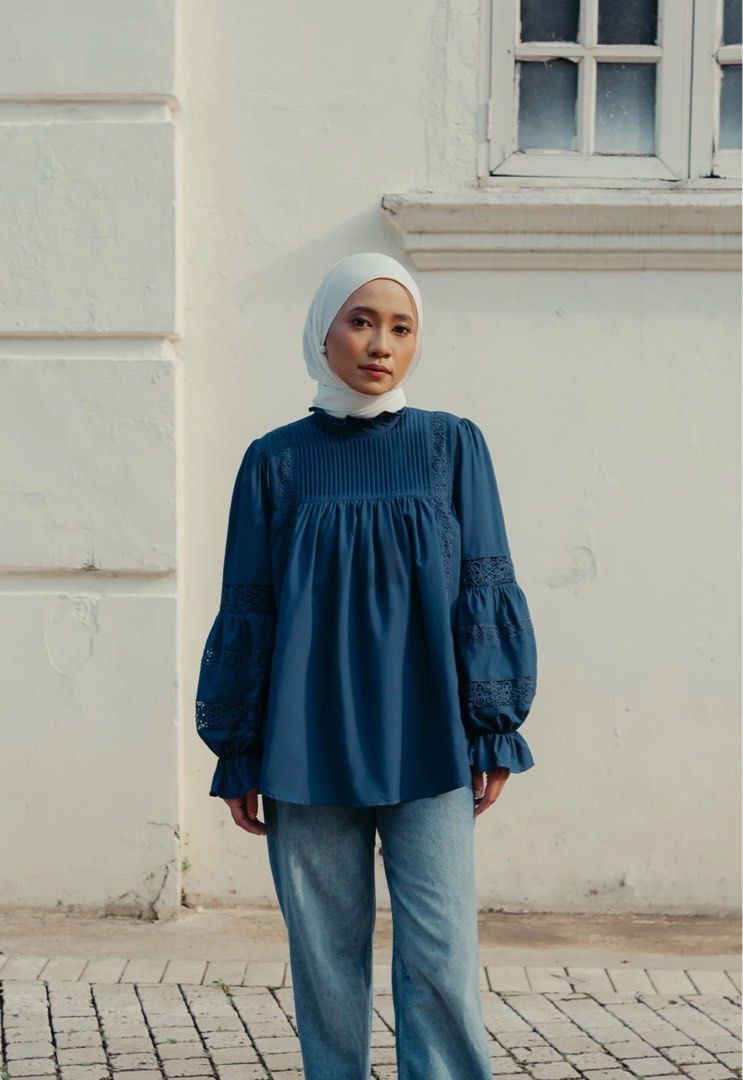 Zora Designer - The Sonya Top In Space Blue, Women's Fashion, Tops ...