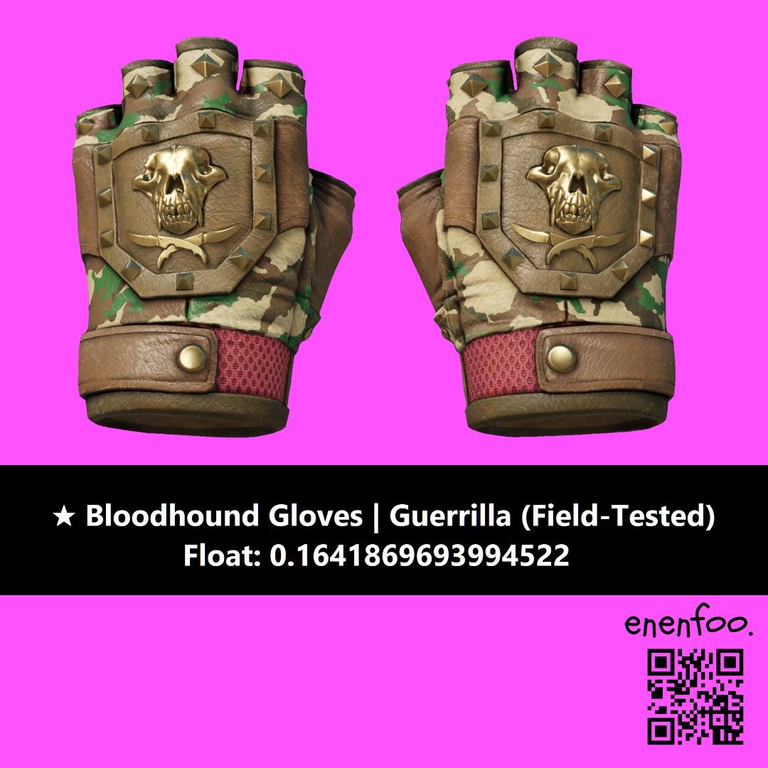 (0.16FV) BLOODHOUND GLOVES GUERRILLA FT FIELD TESTED CS2 SKINS KNIFE ...