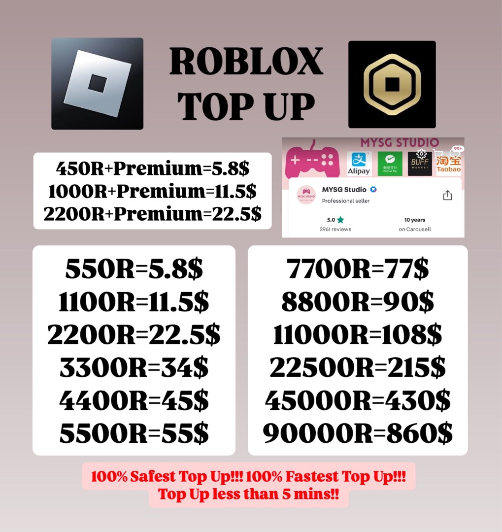 Roblox Robux Top Up / Robux / Robux Top Up / Roblox, Video Gaming ...