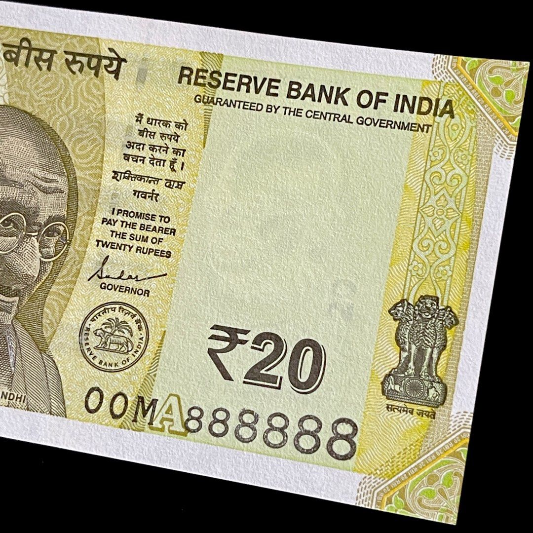 2022 INDIA 20 RUPEES 00M 888888 P-110 UNC > GANDHI ELLORA CAVES ...