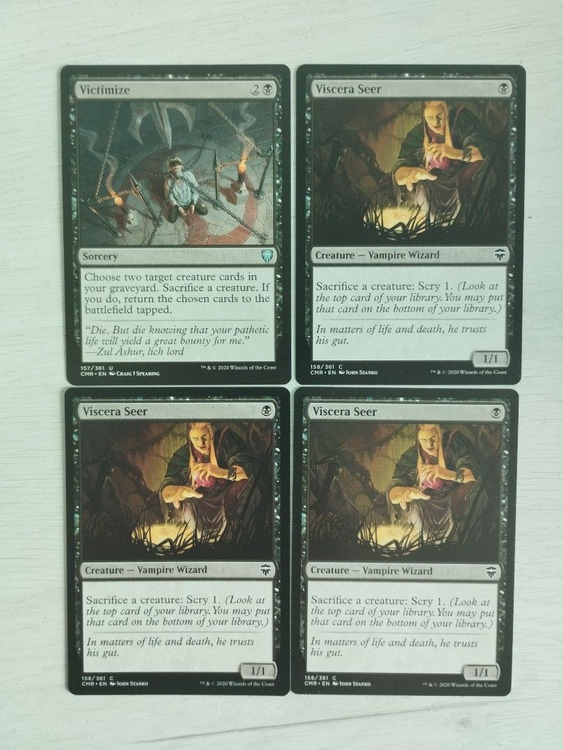 3x viscera seer + 1x Victimize - magic the gathering MTG, Hobbies & Toys, Toys & Games on Carousell