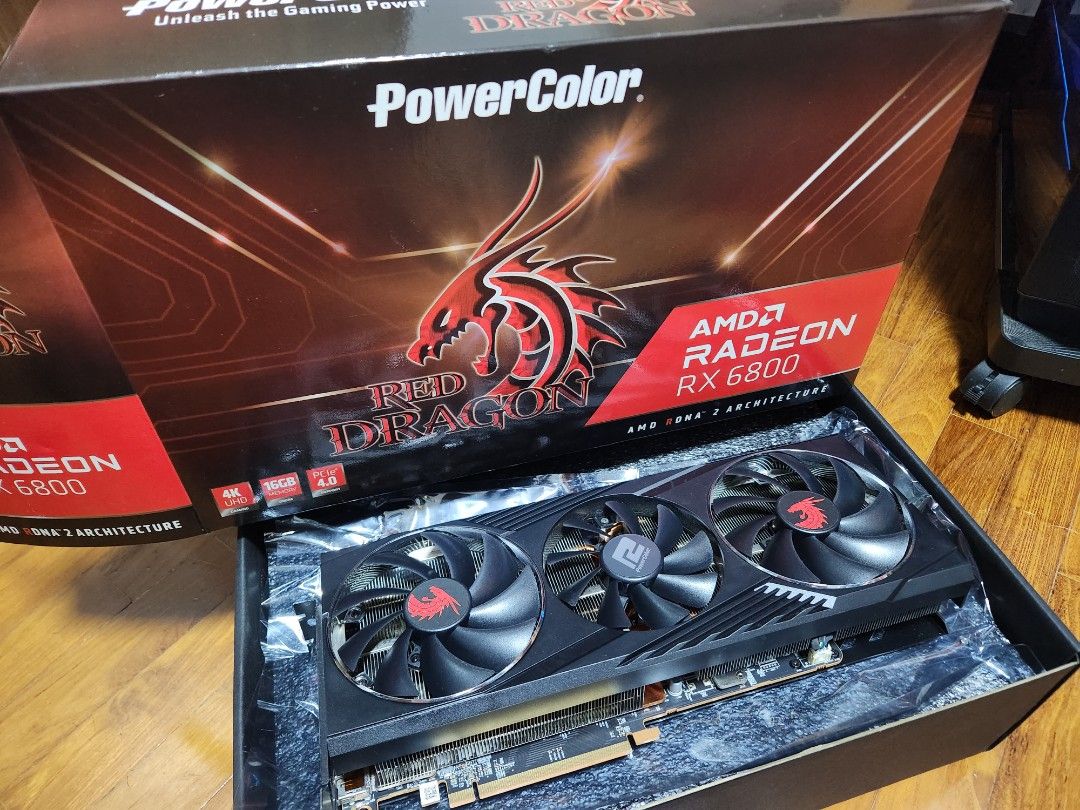 AMD Radeon RX 6800 Powercolor Red Dragon GPU/graphics card, Computers ...