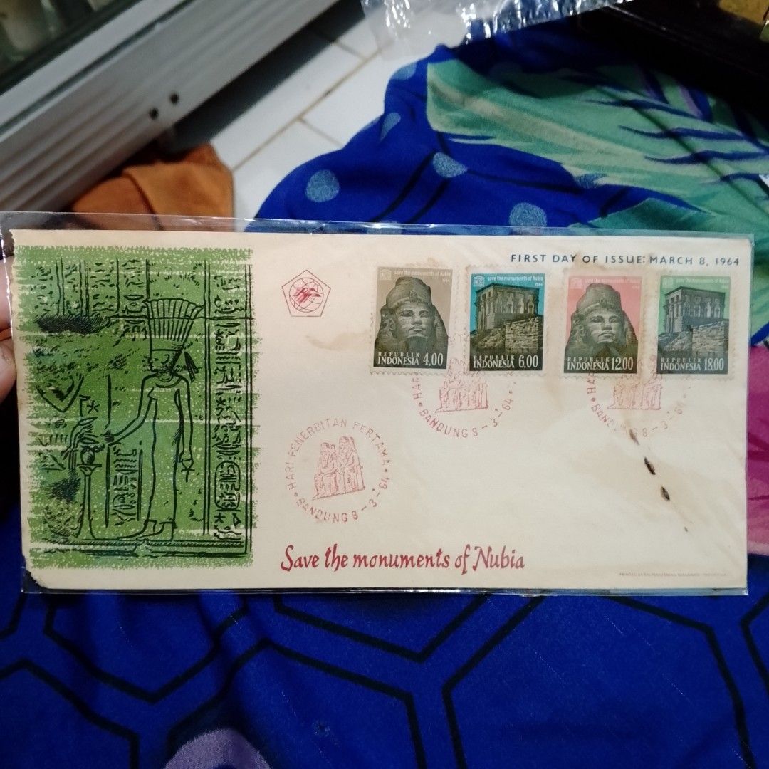 Amplop jadul Save the monuments of Nubia FIRST DAY OF ISSUE: MARCH 8 ...