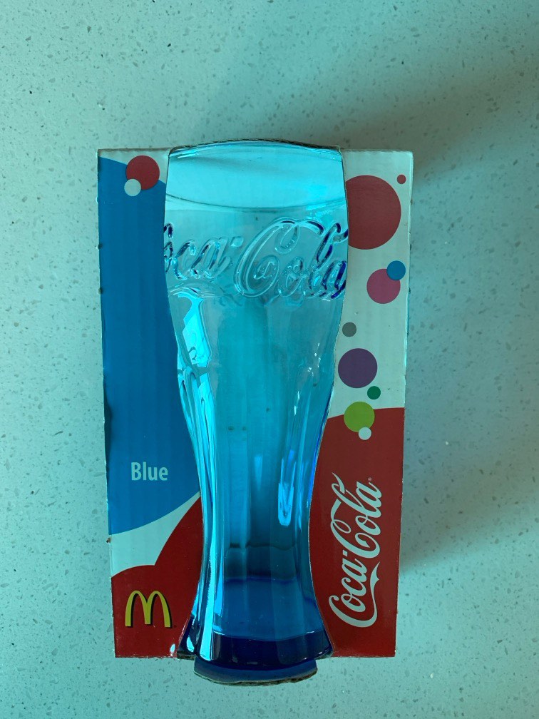 Blue Coca Cola Glass Cup, Furniture & Home Living, Kitchenware ...