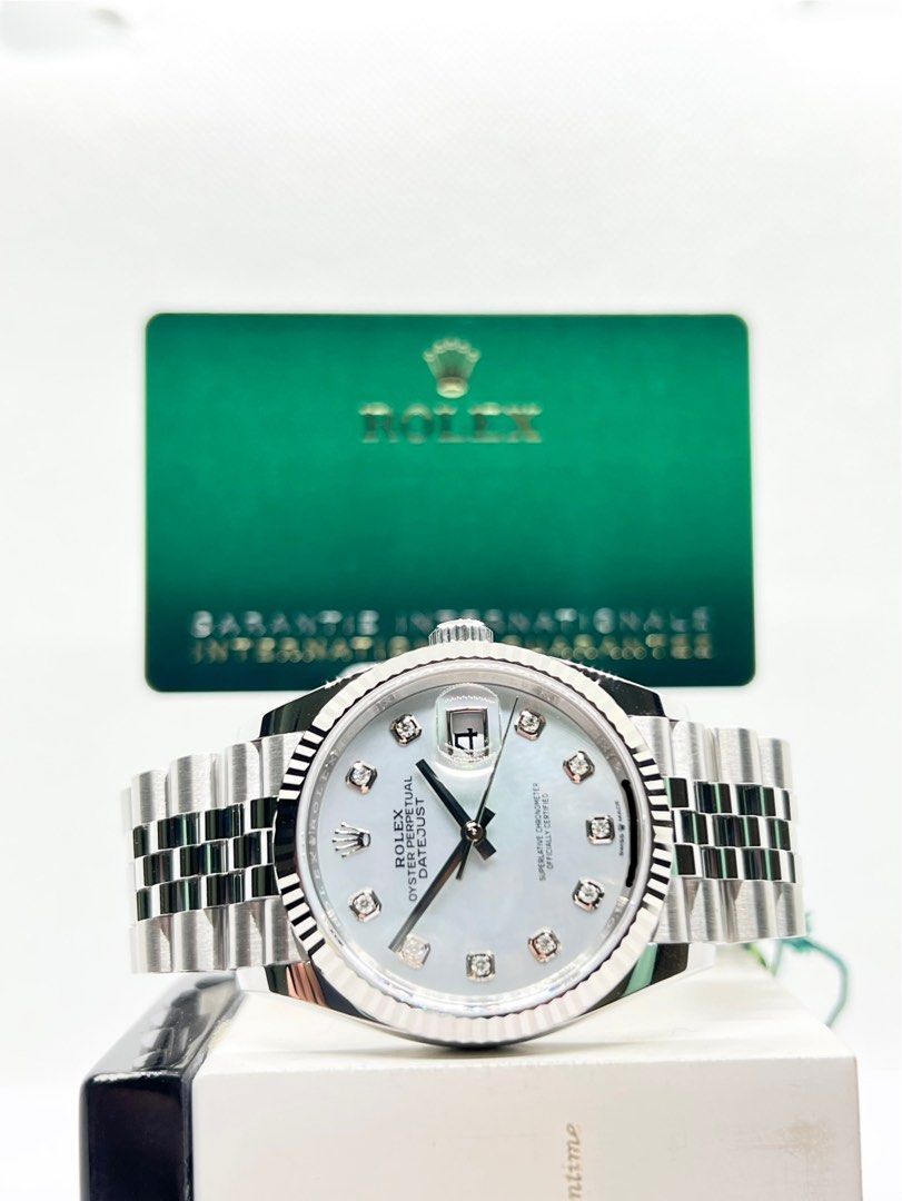 Brand New Rolex Oyster Datejust 36 126234 White MOP 10PT Dial Automatic ...
