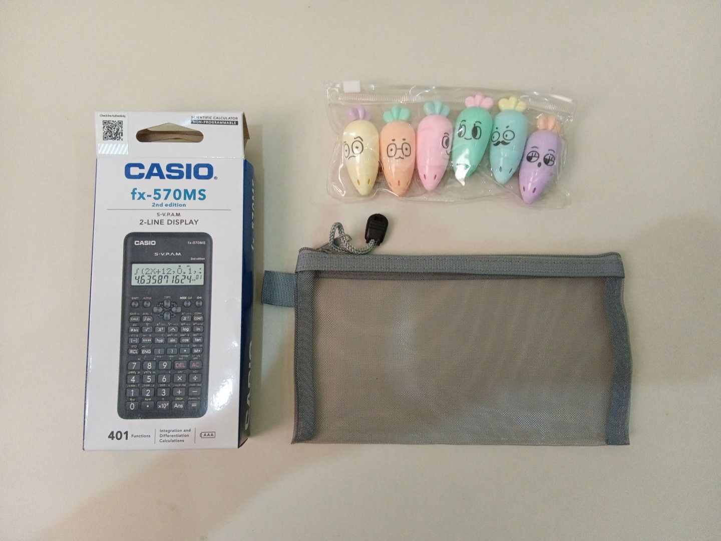 Casio Scientific Calculator / FREE EXAM CLEAR PENCIL CASE AND ...