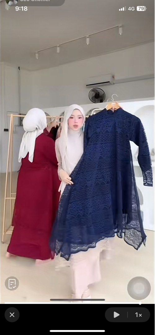 Ceo Comel Baju Kurung Lace Navy Blue #hijabistahub #haurabelle qiszar ...