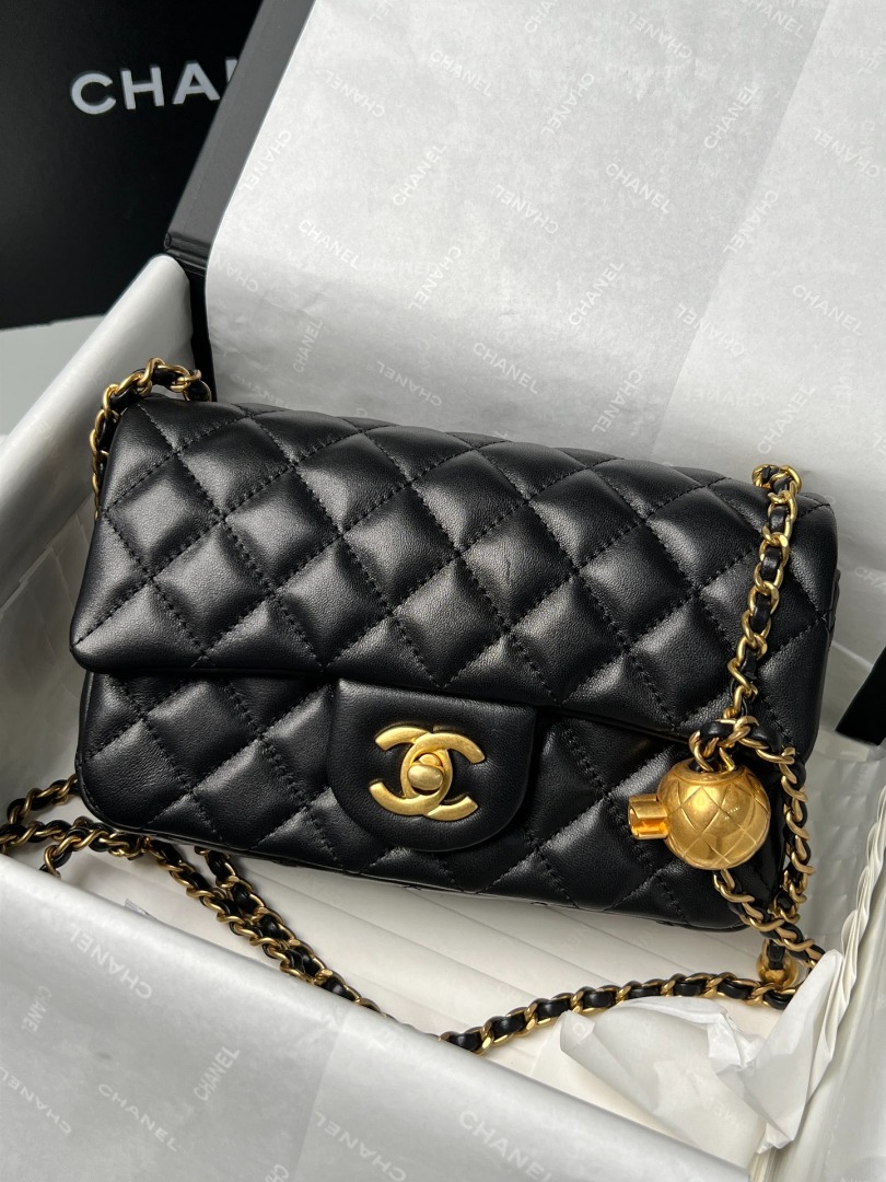 CHANEL Classic Flap CF Golden Ball, Women's Fashion, Bags & Wallets ...