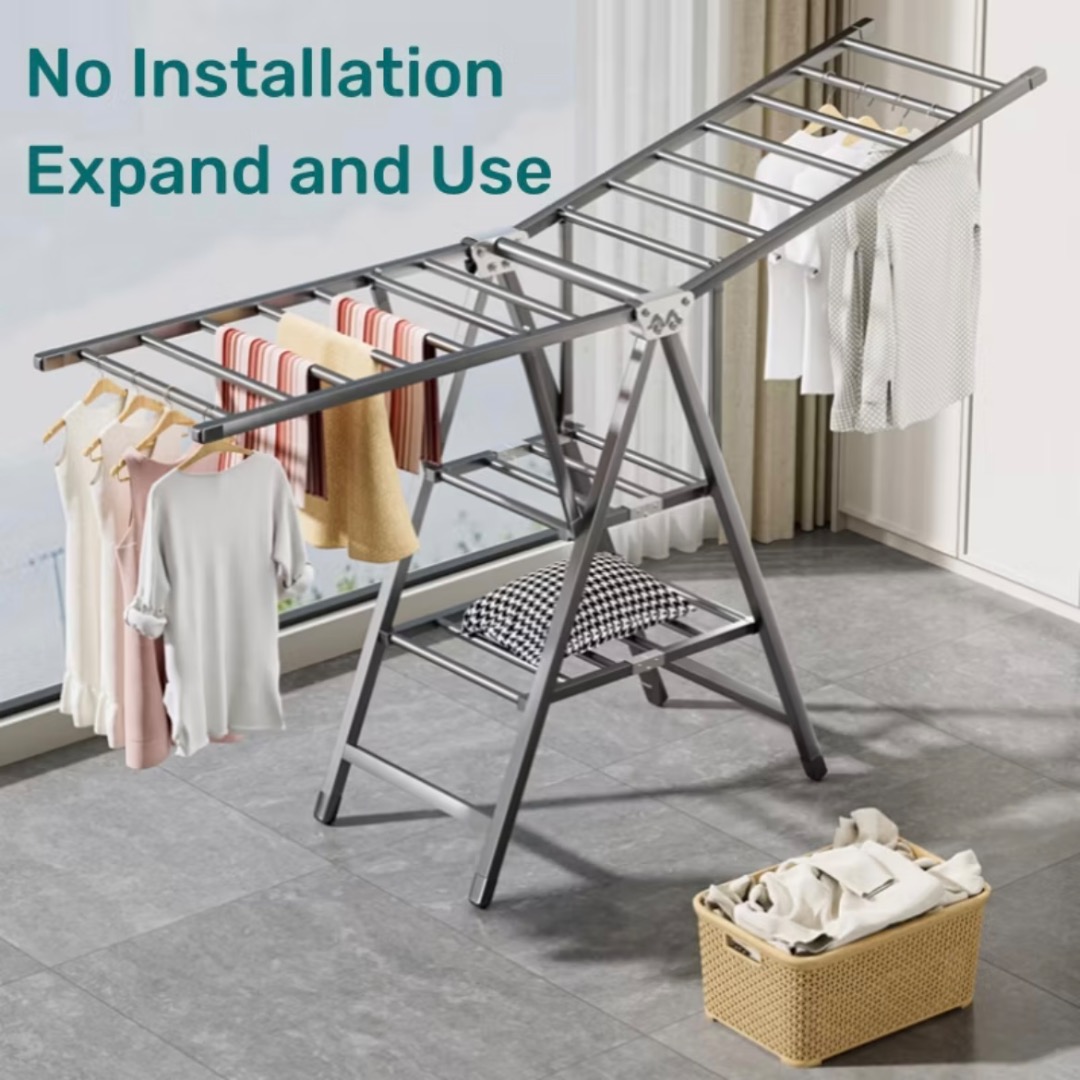 Clothes Drying Rack | 3-Layer Foldable Clothes Hanger Rack | Indoor ...