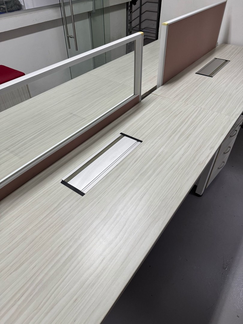 Corporate Employee Table w Divider System Furniture | Office Table ...