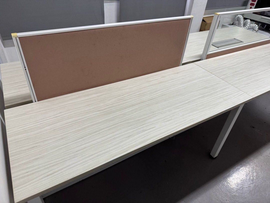 Corporate Employee Table w Divider System Furniture | Office Table ...