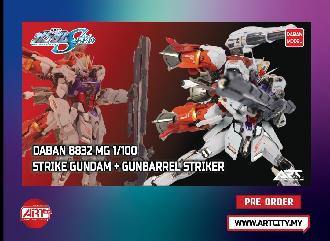 Daban 8832 - MG Strike Gundam + Gunbarrel Striker - Metal Build Design Ver. - 1/100 Scale ...