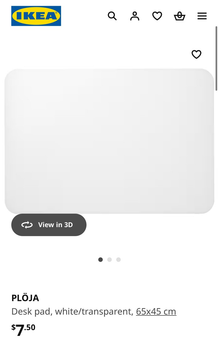 IKEA PLÖJA Desk pad (transparent ), Computers & Tech, Parts ...